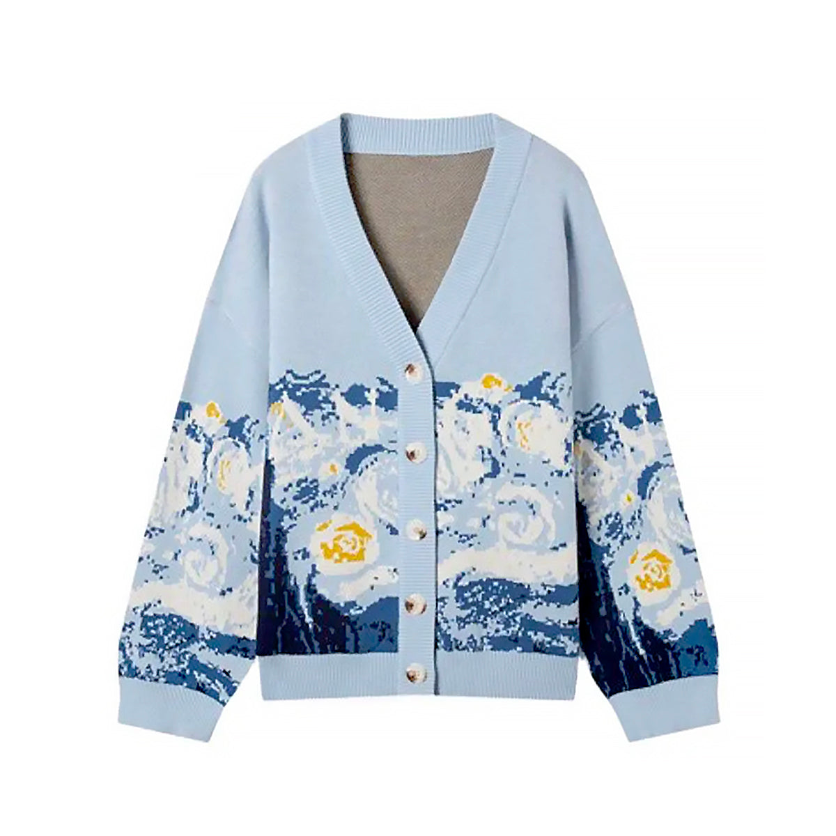 Van Gogh Starry Night Knitted Cardigan sweater – Galartsy