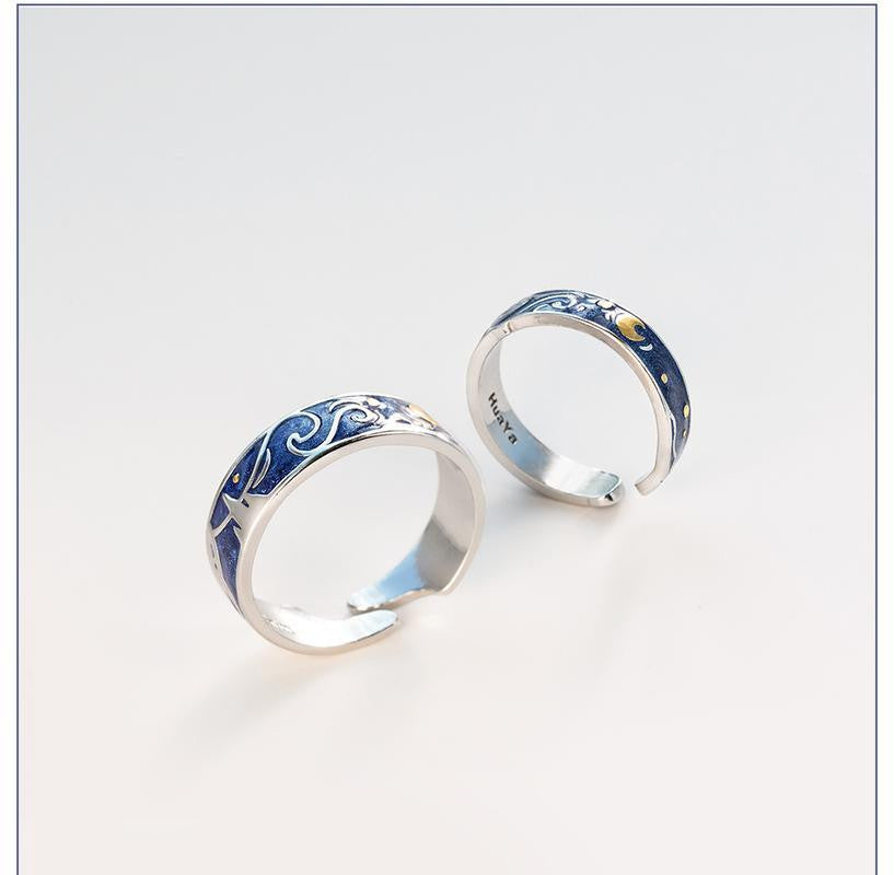 Van Gogh The Starry Night Couple Rings – Galartsy