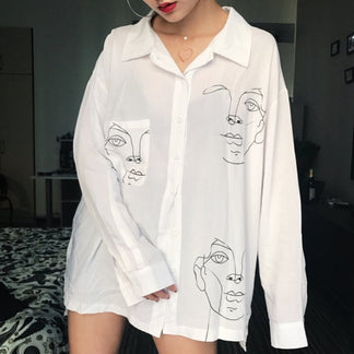 Line art faces Shirt – Galartsy