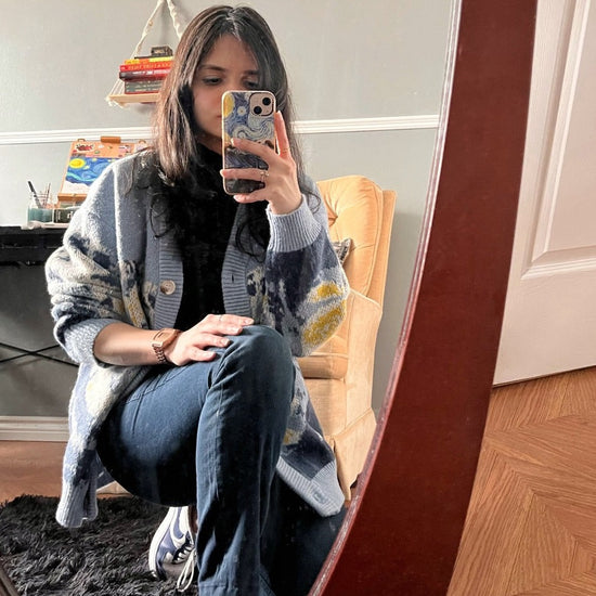 Van Gogh Starry Night Knitted Cardigan sweater – Galartsy