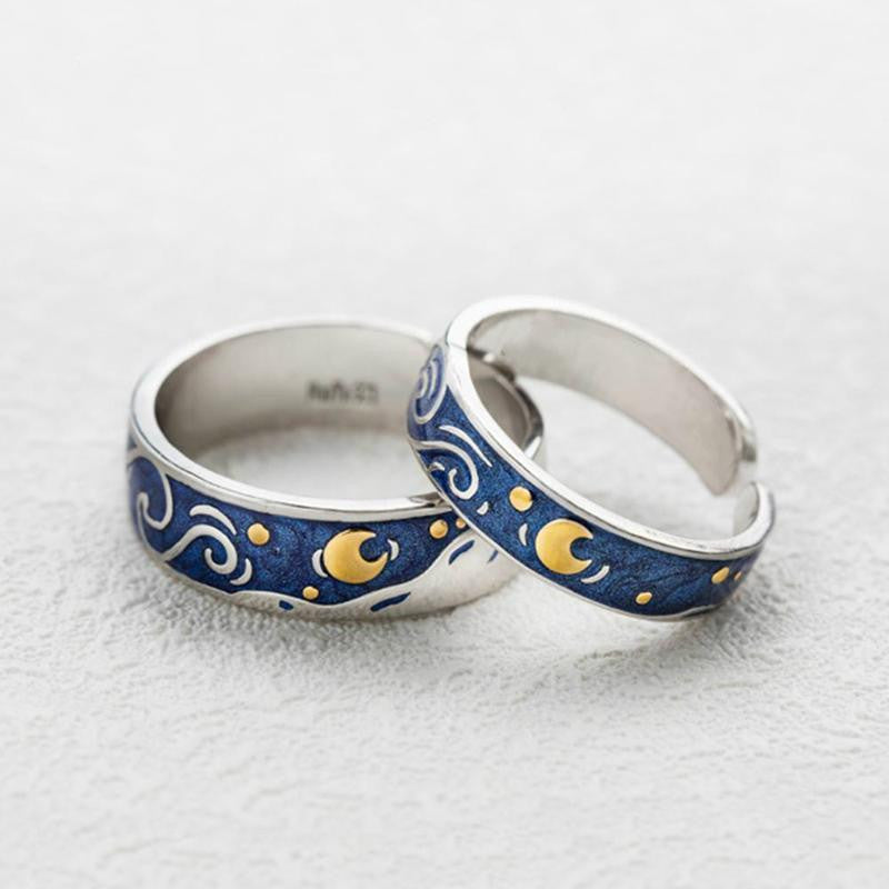 Van Gogh The Starry Night Couple Rings – Galartsy