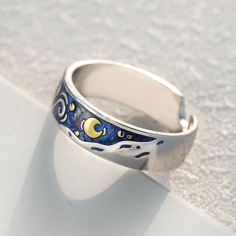 Van Gogh The Starry Night Couple Rings – Galartsy